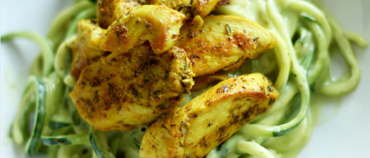 Courgette Noodles with Turmeric Chicken - Suzannah Jackson Nutrition